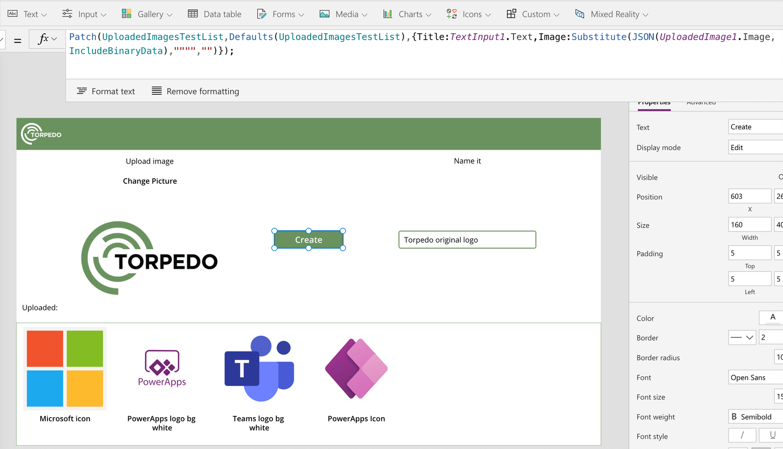 Upload and show images in PowerApps