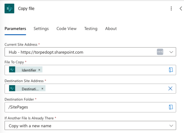 Copying a page from one site to another in SharePoint - Torpedo